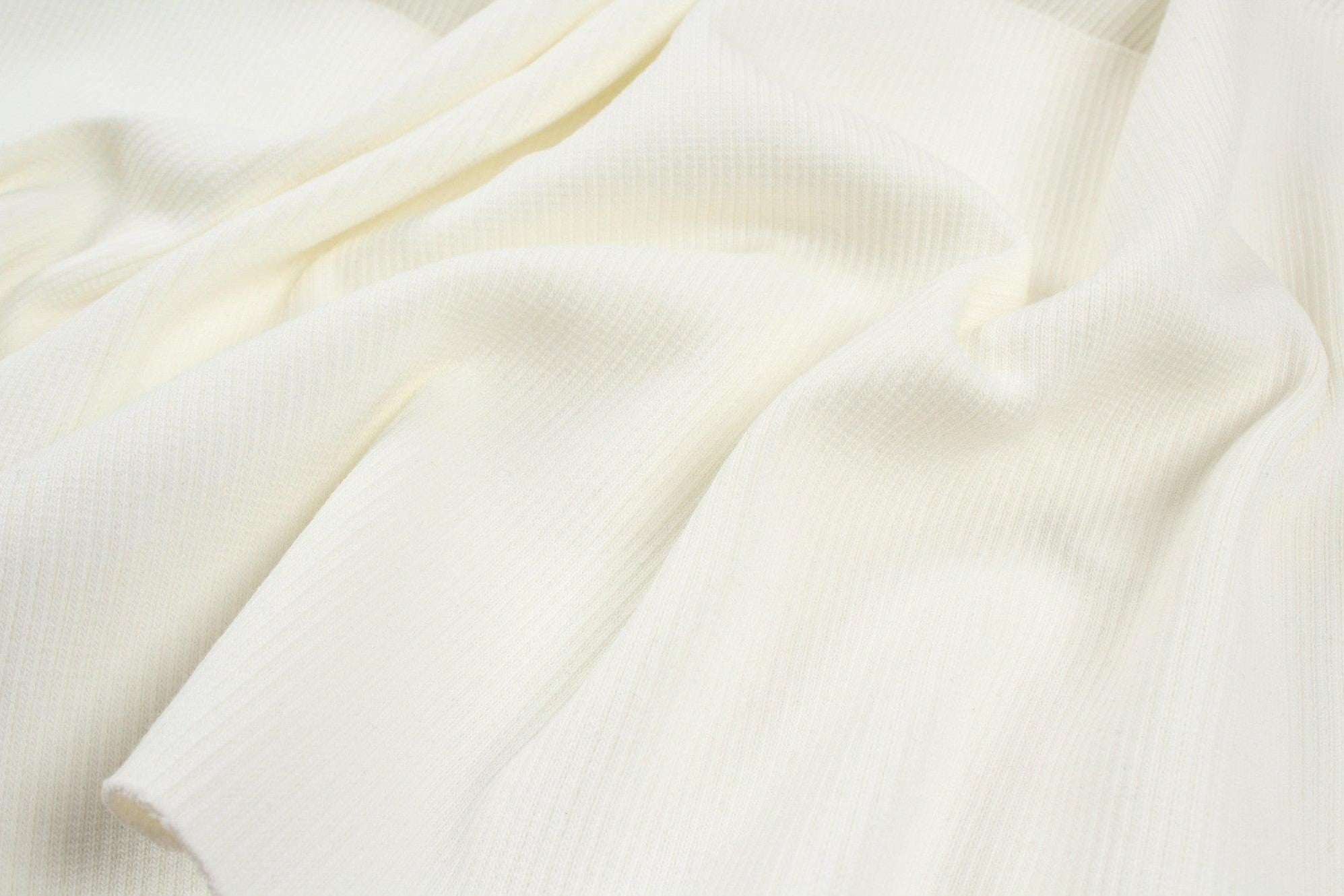 Organic Cotton Stretch Rib 2x2 - Off-white | Buy Fabrics Online ...