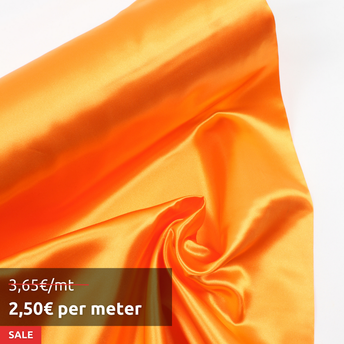 OFFER Roll - Shiny Satin / Raso (Orange) | Buy Fabrics Online — Fabric ...