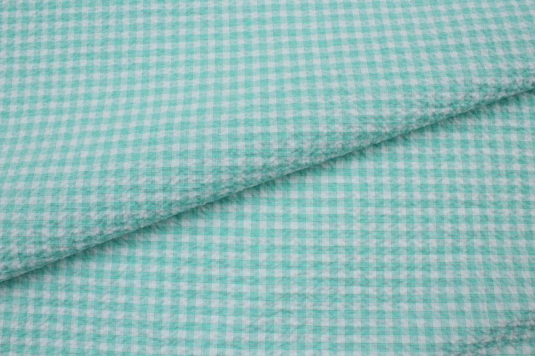 Cotton Stretch Seersucker - Checks - 6 Colors | Buy Fabrics Online ...