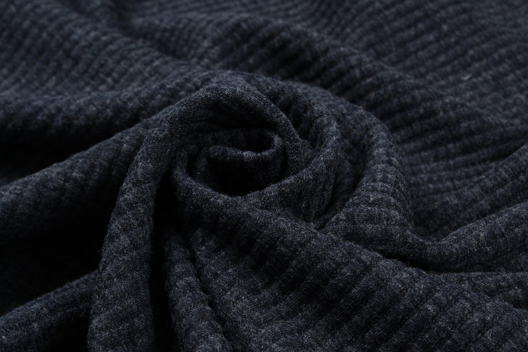 Cozy Ottoman Rib - Heavy Weight - Navy Melange | Buy Fabrics Online ...