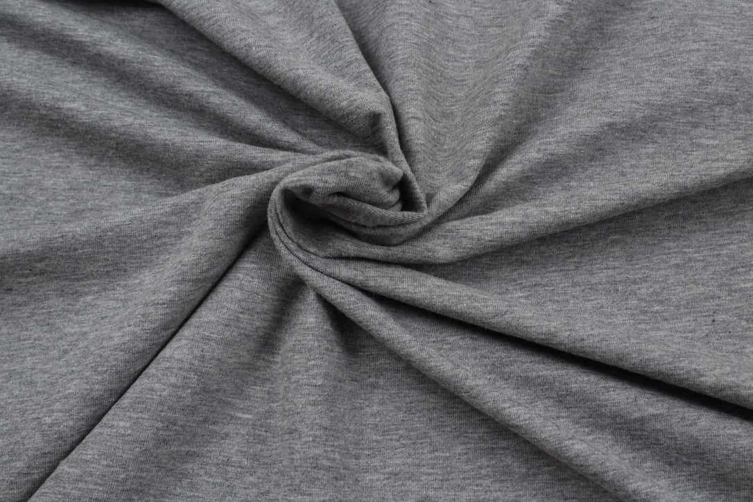 Extra Fine Super Stretch Cotton Jersey - Grey Melange | Buy Fabrics ...