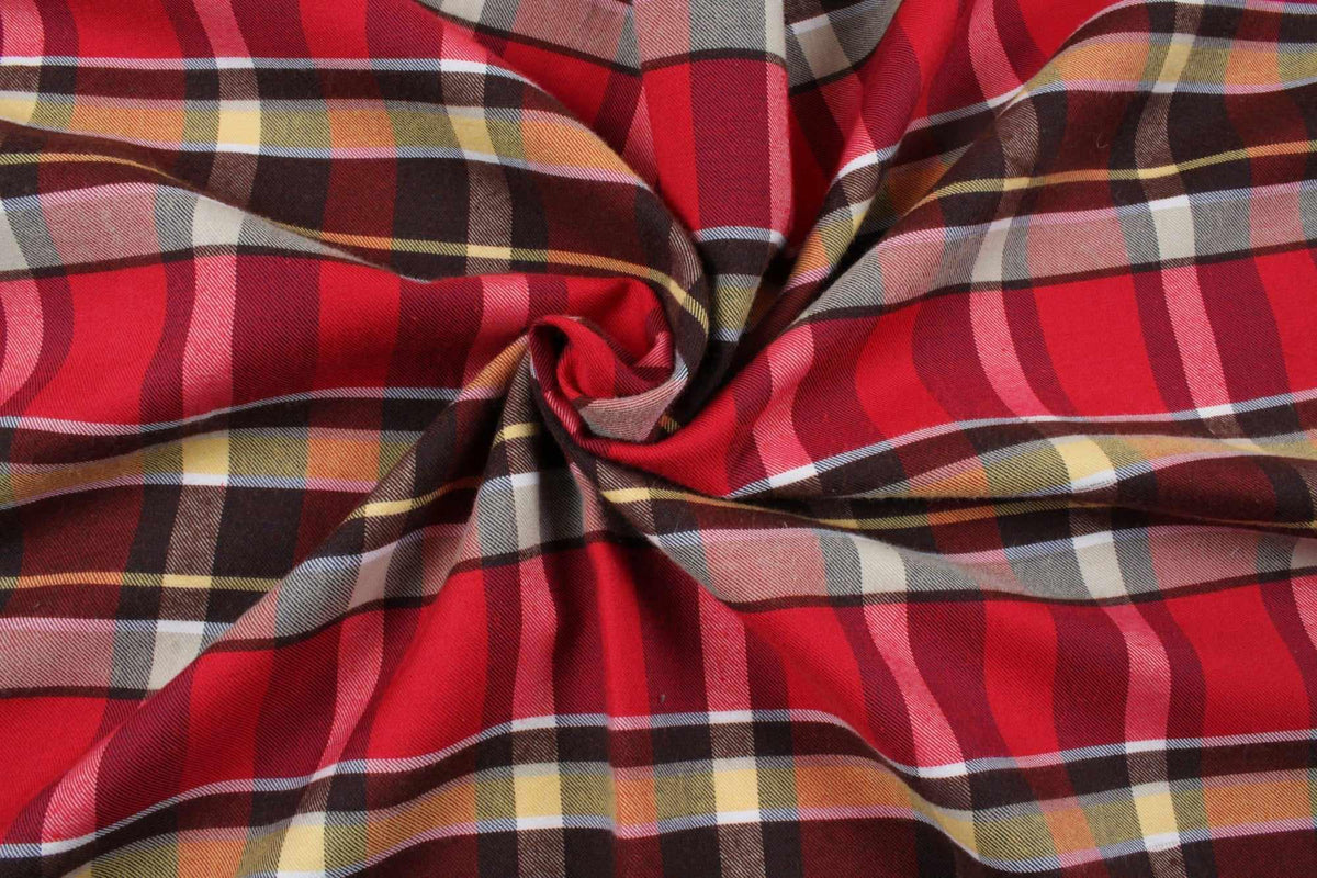 swatch-Brushed Cotton Shirting Checks — Fabric Sight