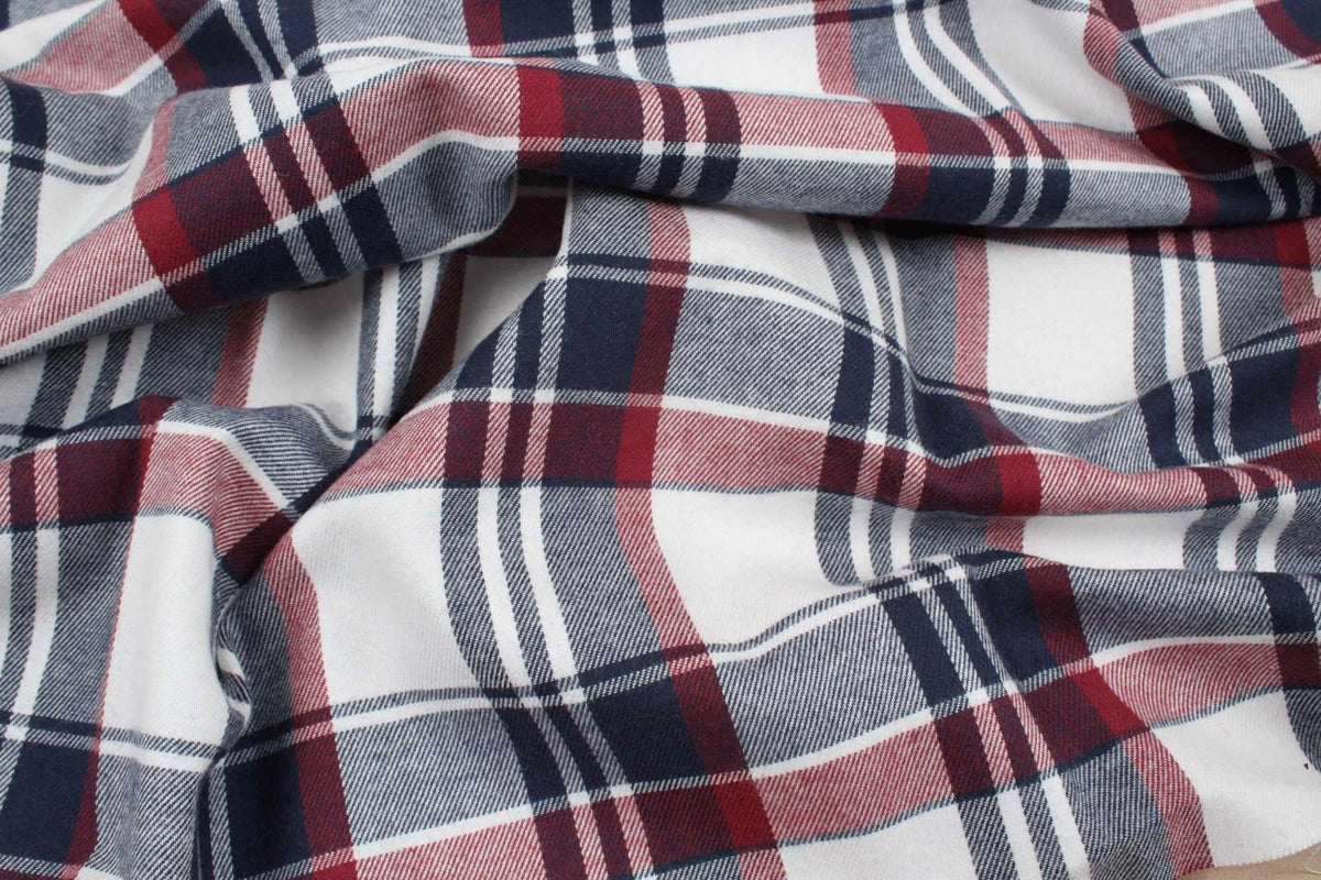 swatch-Brushed Flannel for Shirting - Checks — Fabric Sight