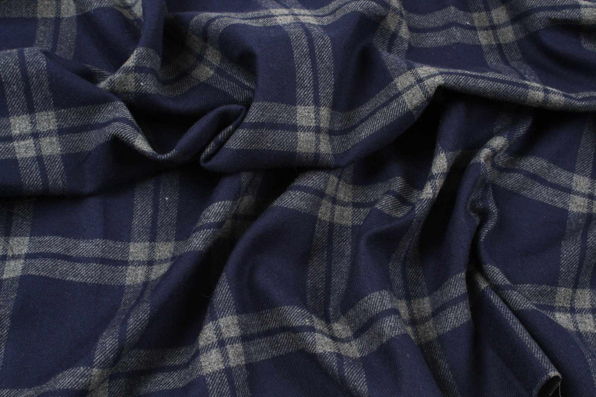 swatch-Cotton Flannel Tartan Checks — Fabric Sight