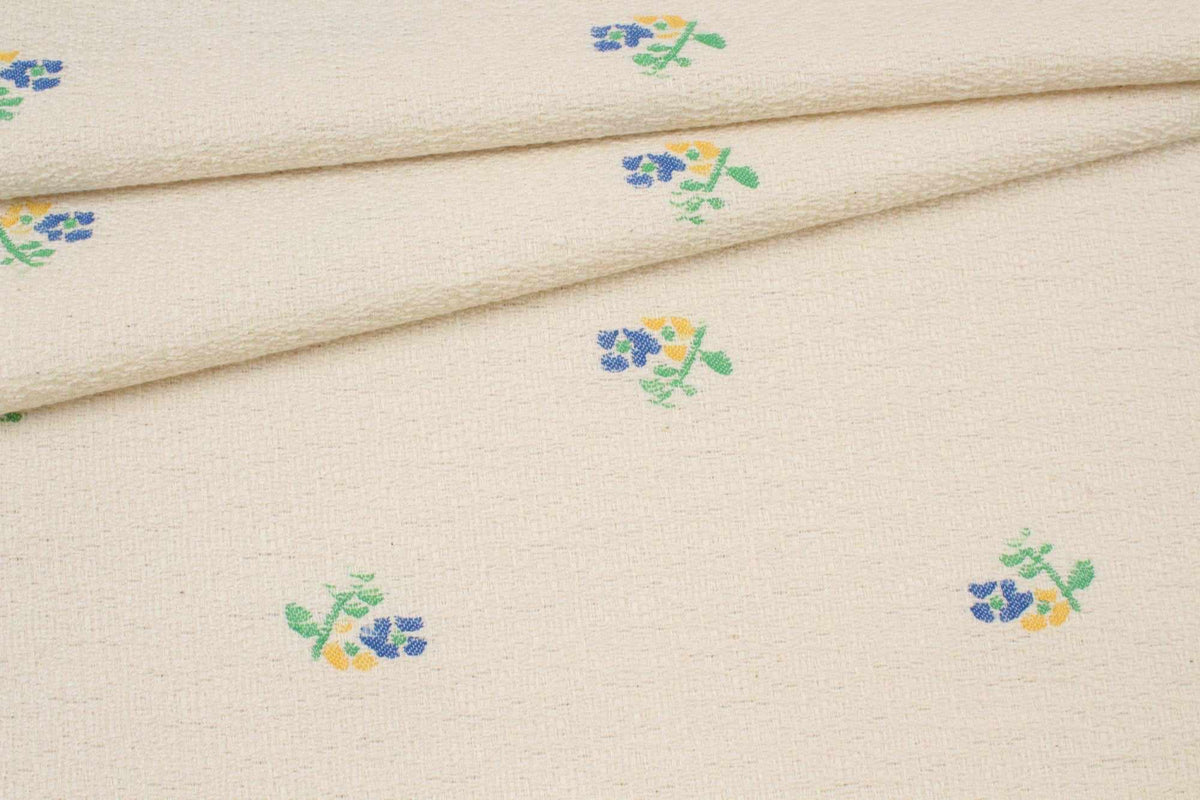 swatch-Floral Bouquet Cotton Tweed Jacquard — Fabric Sight