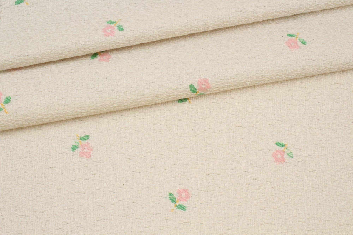 swatch-Floral Cotton Tweed Jacquard — Fabric Sight