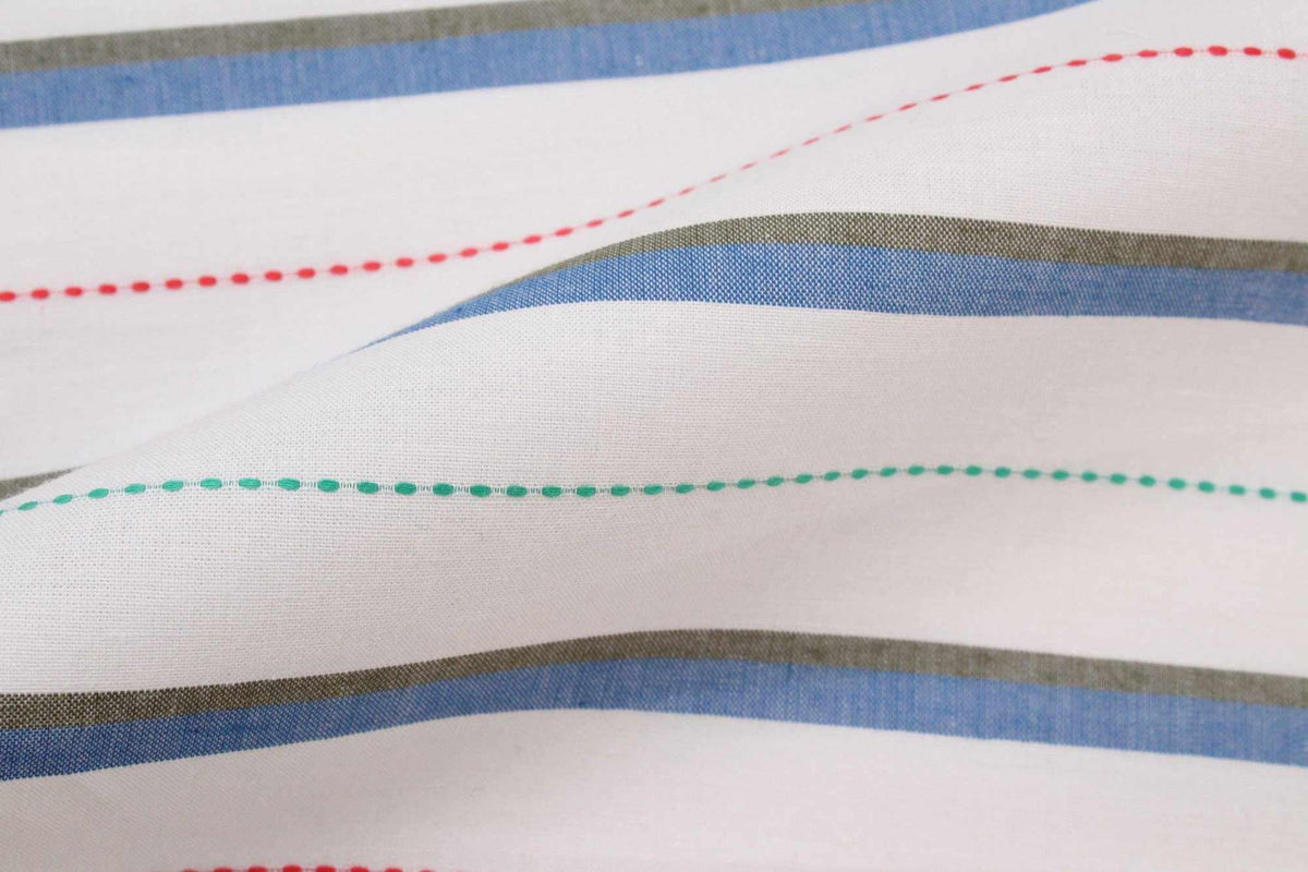 swatch-Striped Shirting With Stitches, 100% Cotton — Fabric Sight