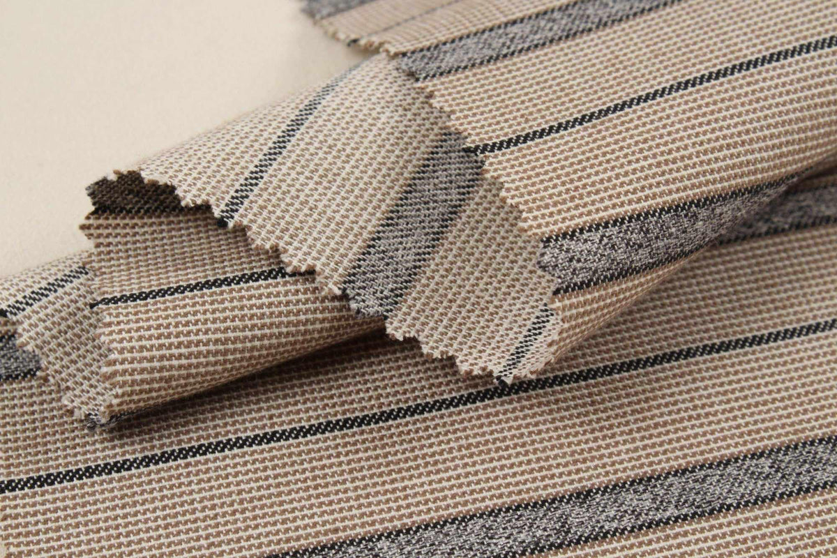 swatch-Texture Effect Striped 100% Cotton Jacquard — Fabric Sight